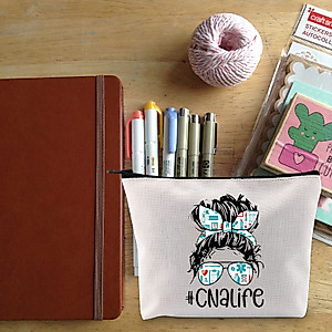 BLUPARK CNA Gift Zipper Bag Certified Nursing Assistant Gifts CNA Graduation Gift CNA Life Makeup Bag Nursing Cosmetic Bag (CNA life)