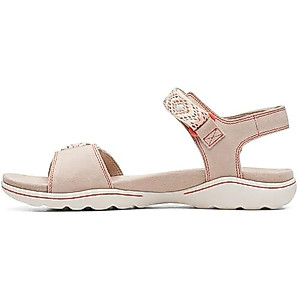 Clarks Women's Amanda Sprint Flat Sandal, Sand Suede, 7