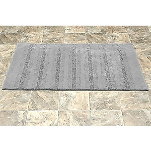 Garland Rug Essence Nylon Washable Bathroom Rug, 30-Inch by 50-Inch, Platinum Gray