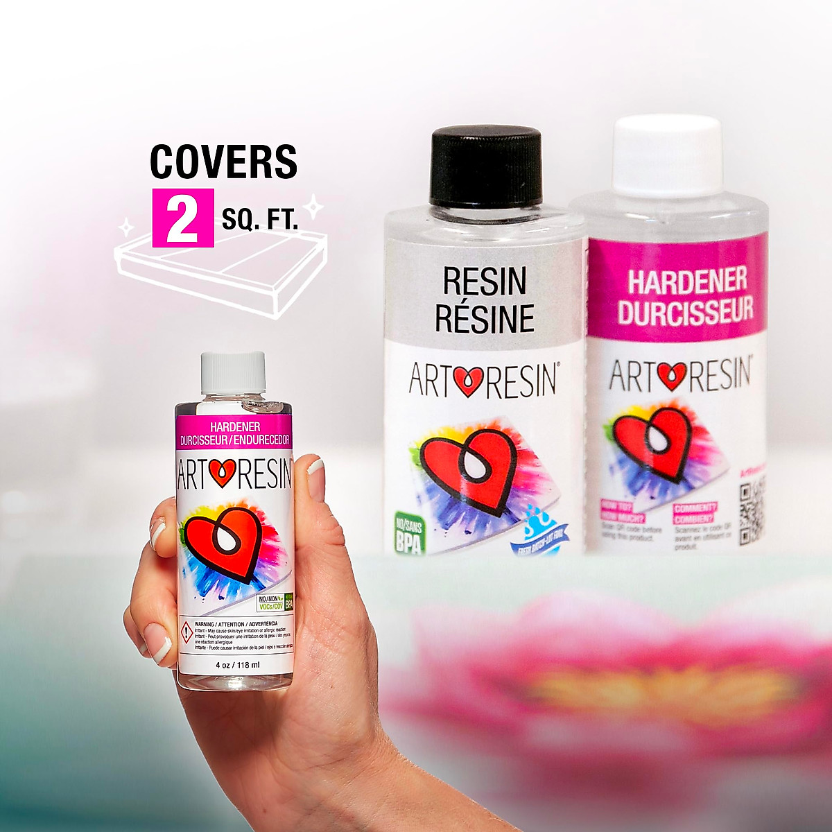 ArtResin - Epoxy Resin - Clear - Non-Toxic - 8 oz (4 oz resin + 4 oz hardener) (236 ml)