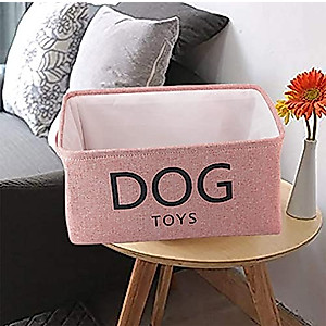 Morezi Canvas Storage Basket Bin Chest Organizer - Perfect for Organizing Toy Storage, Baby Toys, Kids Toys, Dog Toys, Baby Clothing, Children Books, Gift Baskets - Pink