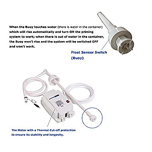 Water Dispenser 5 Gallon Bottle Water Pump System 60PSI for Fridge Ice Maker Faucet (12V Upgraded -Dual Inlet)