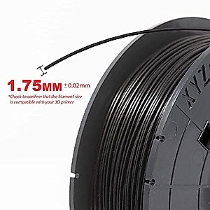 XYZPrinting Tough PLA Filament 1.75mm, Dimensional Accuracy +/- 0.02mm, 600g Spool (1.3lbs), 1.75mm, Black