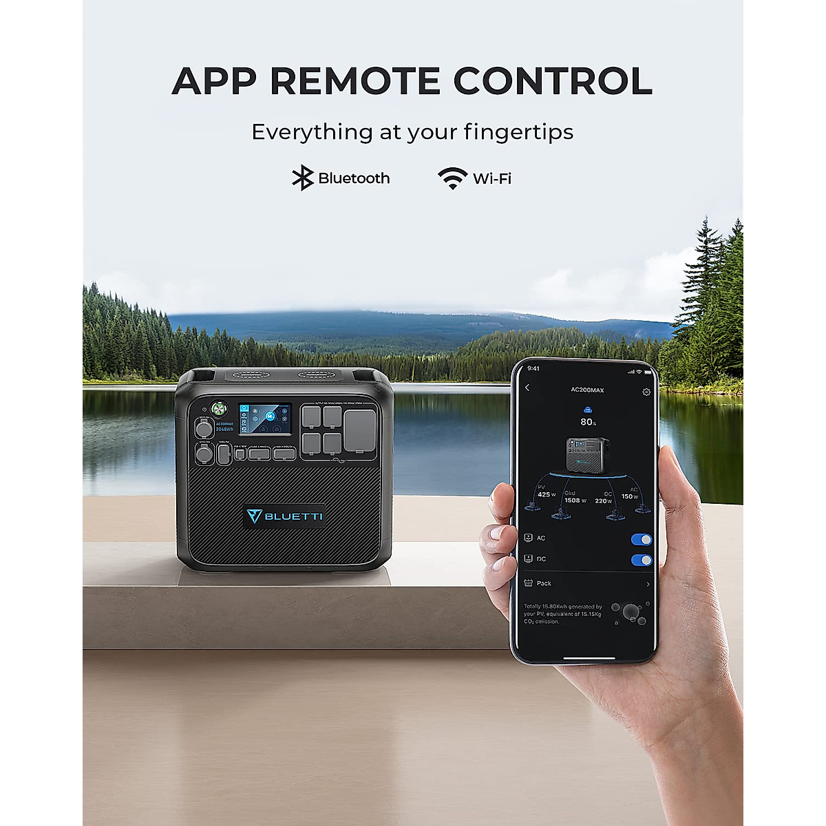 BLUETTI Portable Power Station AC200MAX and B230 External Battery Module, Expand to 4096Wh LiFePO4 Battery Backup w/ 4 2200W AC Outlets, Solar Generator for Home Use, Power Outage, Road Trip