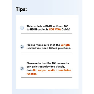 CableCreation HDMI to DVI Short Cable 0.5ft, Bi-Directional DVI-I (24+5) Female to HDMI Male Adapter 1080P DVI to HDMI Converter Compatible with Xbox, PC, TV Box, PS5, Blue-ray, Switch