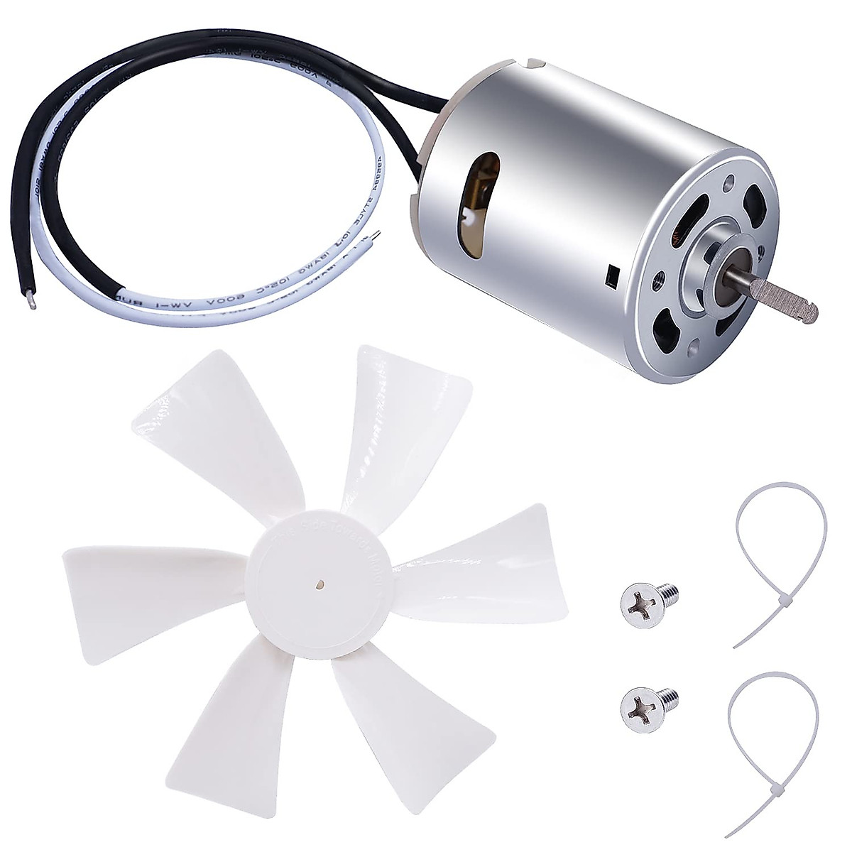 mankk 6" RV Vent Fan Blade with 12V D-Shaft RV Vent Motor Fan Blade Replacement RV Exhaust Fan Bathroom RV Exhaust Fan with 2 Screws 2 Zip Ties