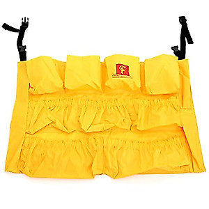 Trash Can Caddy Bag | Brute Compatible | Fits 32-55 Gallon Can | 12 Pockets | Heavy Duty Vinyl Construction Organizer for Cleaning & Janitorial Duties.