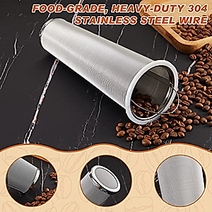 3 Pcs Cold Brew Coffee Filter With Handle 2 Quart Mason Jar Filter Stainless Steel Filter Wide Mouth Filter Coffee Tea Infuser Coffee Strainer Mesh for Cold Brew Coffee Maker Mason Canning Iced Tea