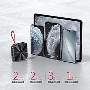 KONFULON Portable Charger 10000mAh Power Bank, iPhone Charger,Ultra Compact Backup Battery with Built in Cable Compatible with iPhone 11/XS/XR/X/8/8P/7/6/6S