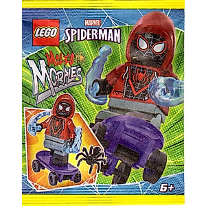 LEGO Superheroes Spider-Man: Miles Morales Minifigure with Skateboard and Web Blasts
