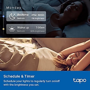 Tapo TP-Link Smart Light Bulbs, 16M Colors RGBW, Dimmable, Alexa Frustration-Free Setup, A19, 60W Equivalent, 800LM CRI>90, 2.4GHz WiFi only L531E