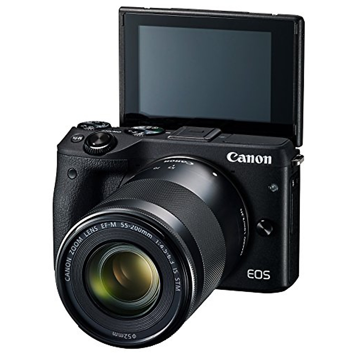 Canon EOS M3 Mirrorless Camera (Black) with EF-M 18-55mm IS STM and EF-M 55-200mm IS STM Lenses - International Version (No Warranty)