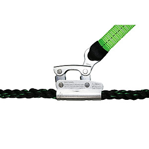 AFP 25 FT Vertical Lifeline Assembly w/Rope Grab Snap Hooks & Shock Absorber, ANSI & OSHA Rated Fall Protection Roofing Safety Equipment