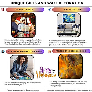 SYSMYXGS Paul Cezanne Paint by Numbers for Adults Painting by Number Oil Canvas Painting Adults' Paint-by-Number Water Colors Kits Paint by NumbersColoring paintworks