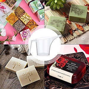 Vankcp 6 Pieces 1000ML/34Oz Funnel Pitcher Liquid Measuring Cup Set Pancake Batter Pitcher, Measure Fill for Soap Making, Filling Muffin Salt Shakers Spice Jars Watering Funnel for Plants (6 Pack)