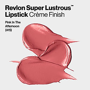 Revlon Lipstick, Super Lustrous Lipstick, High Impact Lipcolor with Moisturizing Creamy Formula, Infused with Vitamin E and Avocado Oil, 415 Pink in the Afternoon