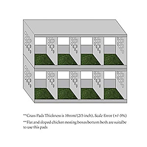 KuGuo Soft Plastic Fake Lawn Chicken Nesting Boxes Pads Chicken Bedding 12 x 12 inches (Soft Short Grass)