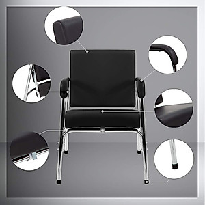 BestOffice Auto Tilt Shampoo Chair Portable Salon Chair Barber Chair with Auto Tilt Seat Back. Reclining Beauty Salon Chair Soft Armrests Metal Frame and Extra Thick Cushion, Black