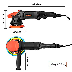 Canfix Dual Action Orbital Car Polisher with 5" and 6" Pads
