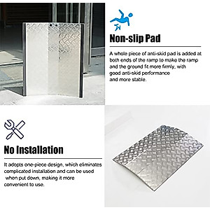 GUENZO Threshold Ramp, Threshold Transition Ramp for Home Steps Scooter, Heavy Duty Non Slip Wheelchair Ramp, Doorway Access Non Skid Ramps, Curved Bridging Ramps (Size : 6cm/2.5in Rise)