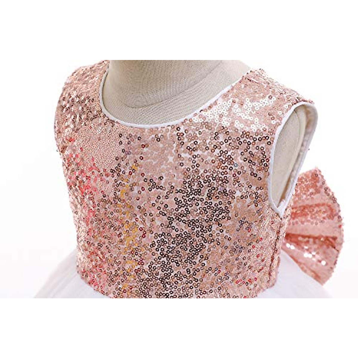 LZH Flower Girl Dress Baby Toddlers Sequin Dress Tutu Kids Party Dress Bridesmaid Wedding Gown