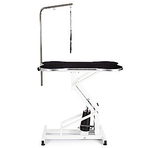 Pet Edge Master Equipment Black Bone Shaped Hydraulic Pet Grooming Table – Foot Operated Hydraulic Pump for 220-Lb. Dogs