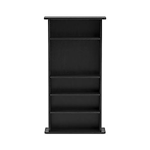 Atlantic Drawbridge Media Storage Cabinet - Organize optical media, up to 240 CD, or 108 DVD, or 132 BD/Video Games, Adjustable Shelves, PN 37935726 in Black