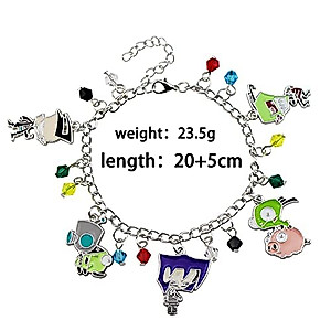 KANGSHUN Cosplay Jewelry Anime Cartoon Invade ZIM Charm bracelet Gifts for Girl Woman Men Cartoon Charm Bracelets（B070）