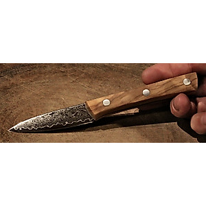 Moorhaus Paring Knife - Japanese VG10 Steel Core Stainless Damascus Blade - Kitchen Chef Knives