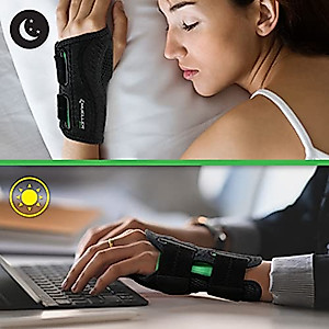 MUELLER Mueller Sports Medicine Night Support Wrist Brace for Sleeping, Black, One Size Fits Most