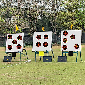 DECYOOL Shooting Targets, 3 Inch Splatter Paper Targets Self Adhesive Targets Stickers, Round Fluorescent Yellow Reactive Targets for Pistol, Rifle, BB Gun, Airsoft Shooting Outdoor and Indoor