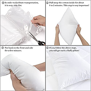 Fixwal 12 x 20 Outdoor Pillow Inserts Set of 4, Waterproof Decorative Throw Pillows Insert, Square Lumbar Pillow for Bed, Sofa, Chair, Patio, Living Room, Garden ( White )