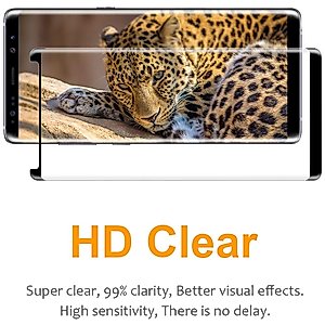 【2-PACK】Coolpow Designed for Samsung Galaxy Note 8 Screen Protector, Case Friendly, Anti-Bubble,3D Curved,Full Screen Coverage,9H Hardness,HD Clear, Samsung Note 8 Screen Protector Tempered Glass Film