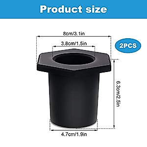 SAVITA 2pcs Table Umbrella Hole Ring, Outdoor Patio Table Umbrella Hole Insert Plug Silicone Umbrella Replacement Parts for 2-2.5 Inch Patio Table Hole, 1.5" Pool Umbrella Adapter (Black)