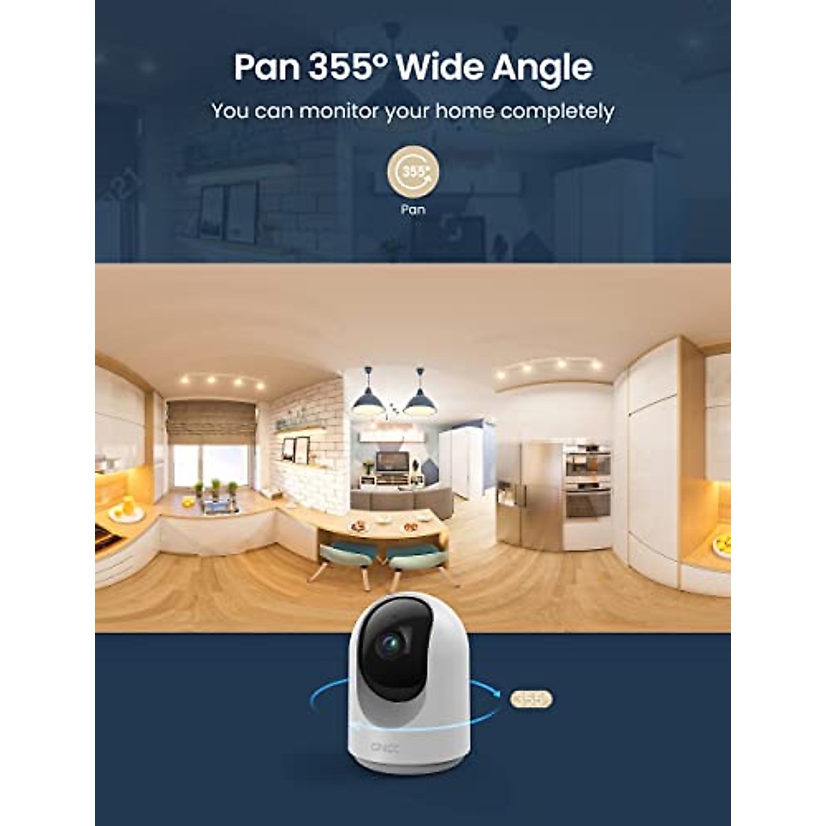 GNCC Pet Camera with Phone APP, Indoor Camera for Baby/Pet/Security(2 Pack), Wi-Fi Camera with Motion/Sound Detection, SD&Cloud Storage, 2-Way Audio, Horizontal Remote, Manual Up and Down