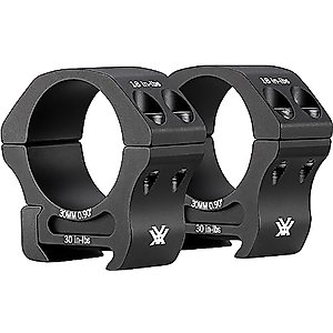Vortex Optics Pro Series Riflescope Rings - 30mm - Low Height [0.90 Inches | 22.86 mm],Black