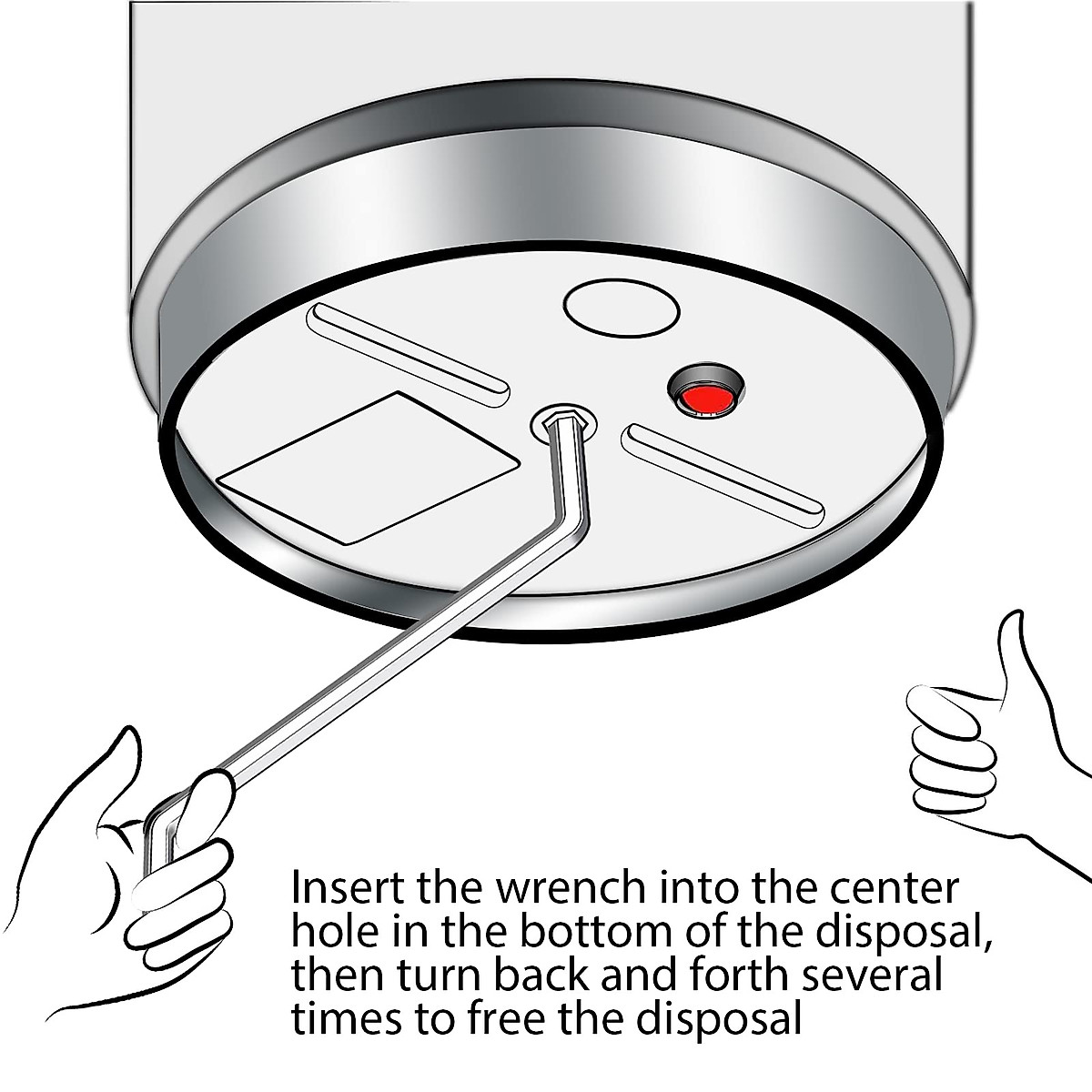 Garbage Disposal Wrench, Garbage Disposal Allen Wrench Tool Compatible with InSinkErator Garbage Disposal for Un-Jam/Food Garbage Disposal Fix Garbage Disposal Repair/Unclog Kitchen Sink, Silver