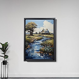 Native Texas, Texas Hill Country Bluebonnet Landscape, Fine Art Print mounted in an white mat board, ready to frame, Wall Art, Home Decor