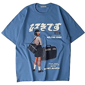 Aelfric Eden Mens Oversized Graphic Tee Summer Unisex Hipster Printed Casual Harajuku Top Tshirt
