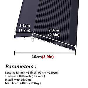 JLXJYS Flooring Uneven Transition Strip, Flooring Edge Trim for Carpet to Tile/Wood to Tile, Aluminum Threshold Non-Slip Ramp (Color : Gold, Size : 105cm(41.3in))