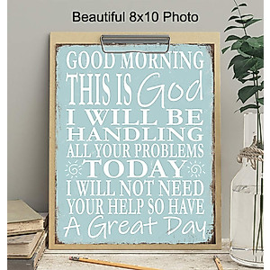 God Wall Decor - Religious Gifts for Women, Girls - Faith Wall Decor - Christian Gifts for Women - Church Decorations - Inspirational Quote Wall Decor - Catholic Gifts Women - Grateful Wall Art Sign