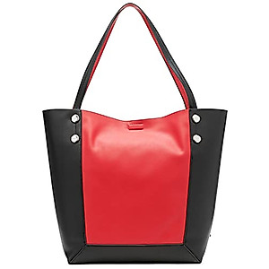 Calvin Klein Quinn North/South Tote, Poppy/Black