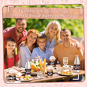 48 Pieces 50th Birthday Party Water Bottle Labels Cheers to 50th Decoration Labels Sticker Black and Rose Gold Bottle Wrappers Congrats 50th Birthday Party Supplies for Party Celebration Decor