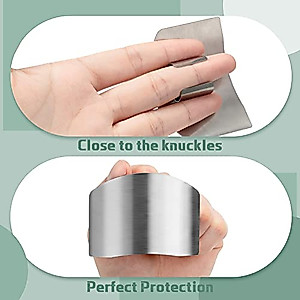 12 Pieces Stainless Steel Finger Guards for Cutting Finger Protector for Cutting Food Knife Cutting Protector Kitchen Tool for Chef Food Vegetables Chopping Cutting Slicing Dicing Avoid Hurting