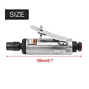 Acouto 1/4" Pneumatic Die Grinder 90PSI Pneumatic Air Die Grinder Grinding Kit Polishing Engraving Tool