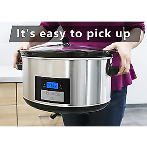 8.5-Quart Digital Programmable Slow Cooker - Adjustable Temp, Entrees, Stews & Dips