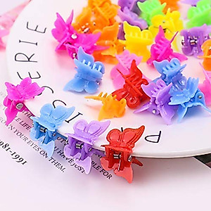 WEFOO 100 Pack Butterfly Hair Clips for Girls and Women, Beautiful Bulk Small Mini Butterfly Hair Clips, Assorted Color
