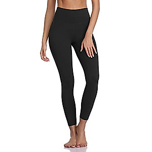 Colorfulkoala Women's Buttery Soft High Waisted Yoga Pants 7/8 Length Leggings (M, Black)