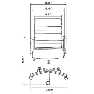 Realspace® Modern Comfort Series Winsley Bonded Leather Mid-Back Chair, Gray