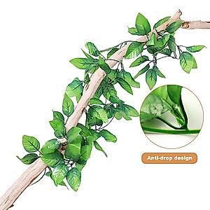 Umefly 3pcs 24 Feet Artificial Hanging Plants Fake Leaves Foliage Flowers Fake Ivy Plant Vine Greenery Garlands for Home Garden Wedding Garland Indoor Outside Decoration
